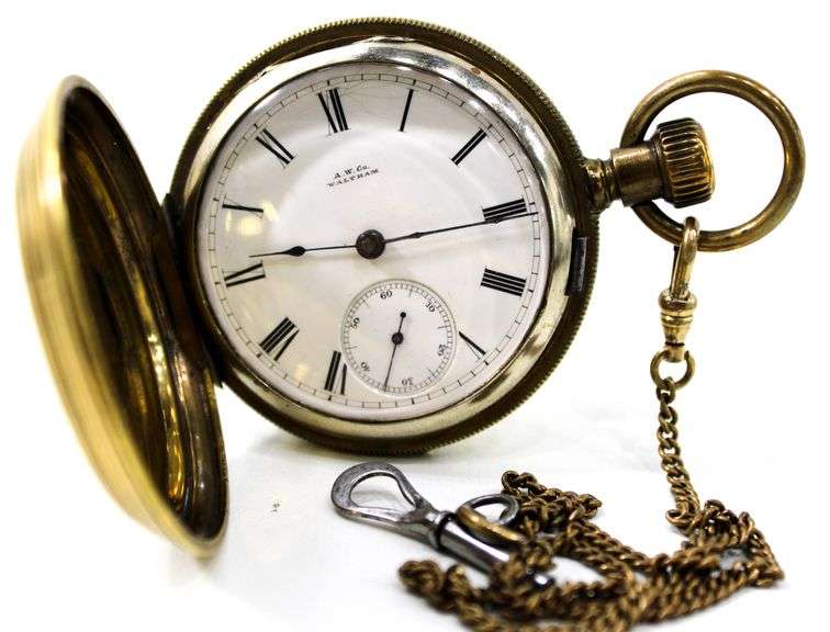 American Watch Co. ( A.W.Co ) WM Ellery , Hunter cased key wind watch ...