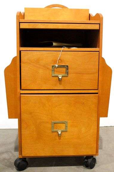 Rolling File & Drawer Cabinet with File Holder Side Pockets and ...