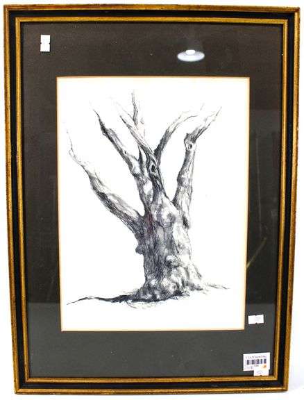 Sculpture Tree Trunk by David Wayne Gray Dated 5-22-67 - 21 x 16 ...