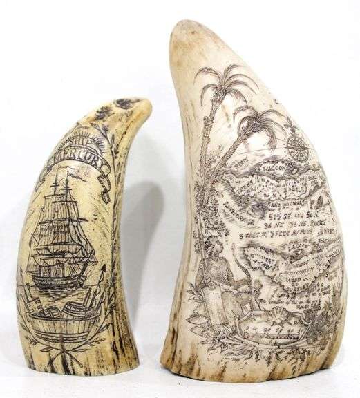 Reproduction Vintage Maritime Scrimshaw - "Ship Mercury" - and ...