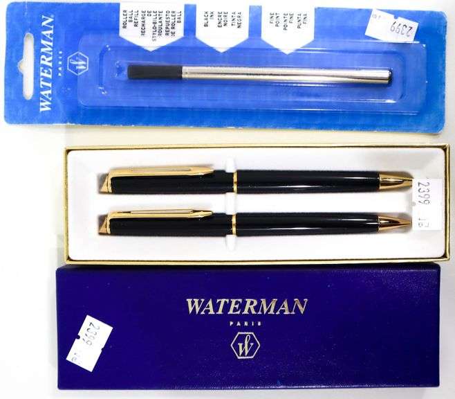 Waterman Paris France Gold Black Pen and Refill with Box. - Bunting ...
