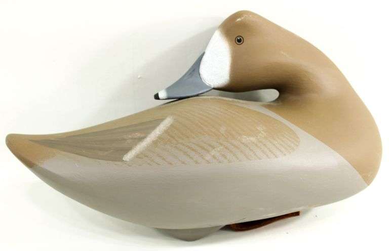 Hand carved Redhead Hen Duck Decoy ( Preening ) , Signed " Don Carson ...