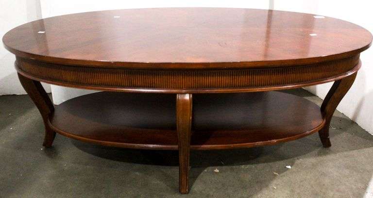 Matchbook Marquetry Veneer Centerpiece Table - 50 x 28 x 19 - Bunting ...