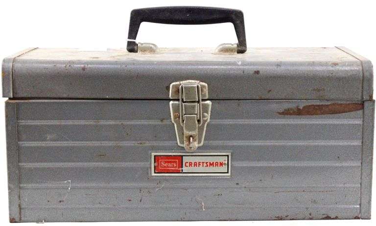 Sears Craftsman Metal Tool Box with Cotter Pin Set, Wrench, Deep Socket ...