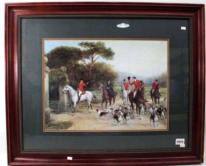 Heywood Hardy "Fox Hunt" print, framed 24" x 33" - Bunting Online Auctions