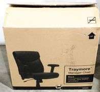 Traymore Ergonomic Faux Leather Swivel Computer and Desk Chair, Black ...