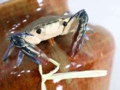 Signed and Dated 06 - Richard Ashburn Pottery Sculptural Crab Relief ...