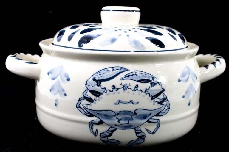 Blue Crab Bay Co. Hand Painted Stoneware by Dovis Designs - 2 Qt ...