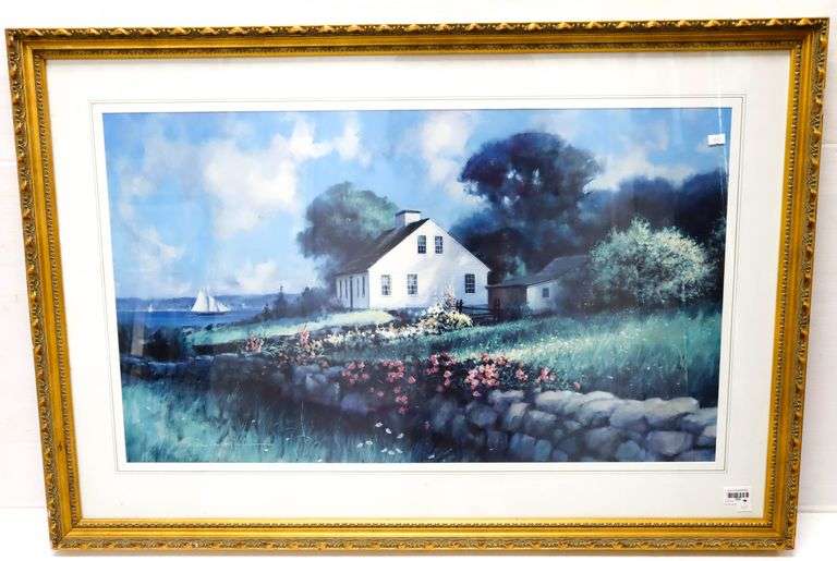 "St Margaret's Bay" by Paul Landry signed print, framed 28" x 41 ...