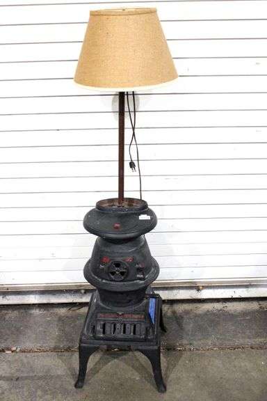 Atlanta Stove Works Pot-Belly Stove Base Floor Lamp with Shade ...