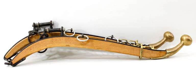 Antique Brass and Wood Horse Collar / Harness Hames - Pair - Bunting ...