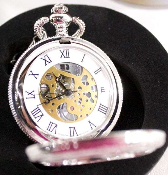 Kansas City Railroad Pocket Watch, Roman Numerals, See Through ...