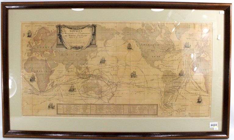 Vintage 1930 L. Bergelin Pictorial Map of the World Celebrating French ...