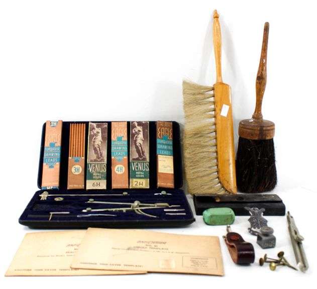 Vintage Drafting Tools, Pencils, and More - and - Drafting Table ...