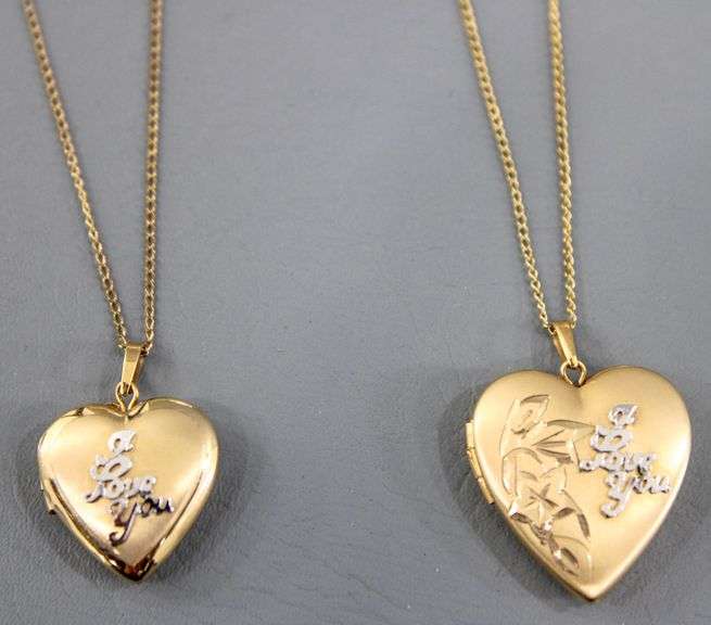 14 KTGF Necklaces and heart Lockets, 18", in a gift box. - Bunting ...
