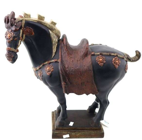 Chinese Tang Dynasty Horse Sculpture - Reproduction - 18 x 19 - Bunting ...