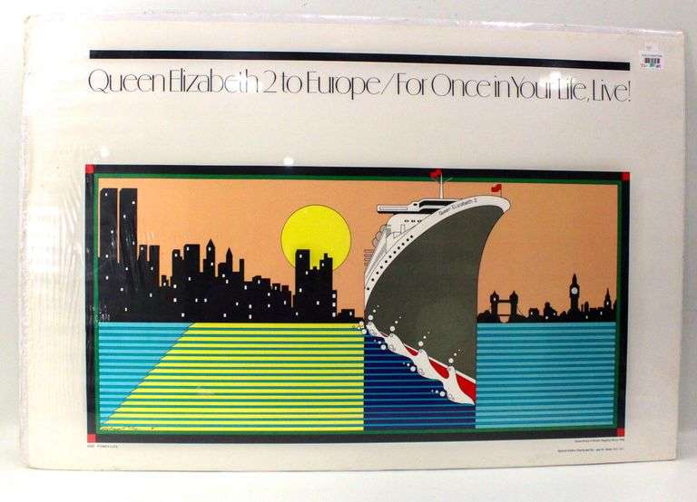 Vintage Travel Advertisement Poster: Queen Elizabeth 2 To Europe / For ...