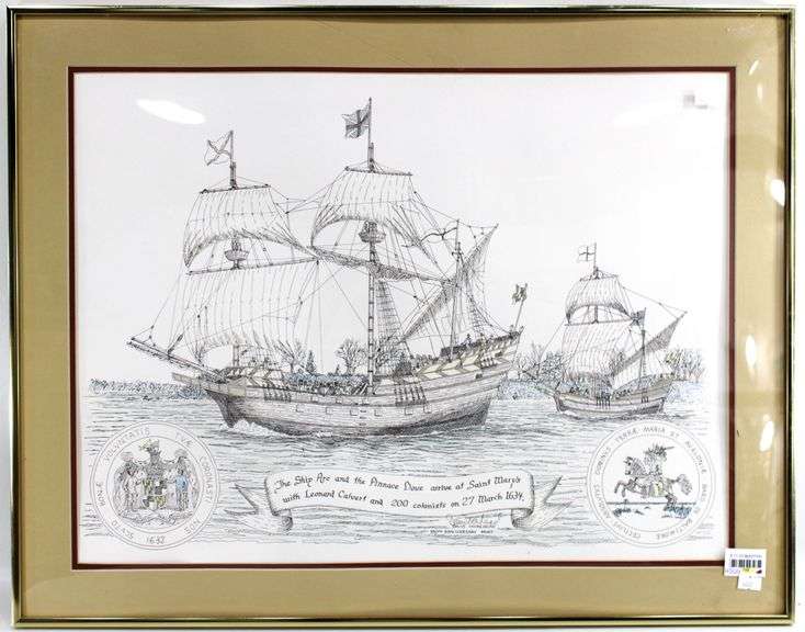 David Morehead 350th Anniversary Print "The Arc and the Pinnace Dove ...