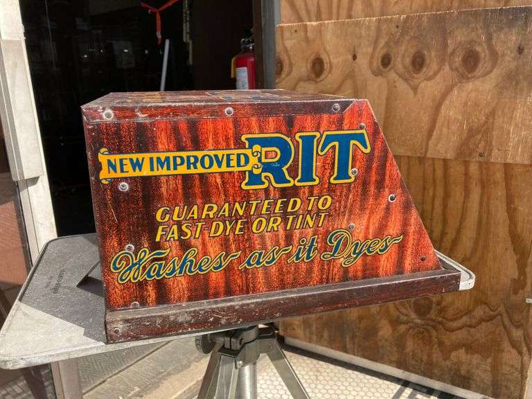 Metal (Grain Painted) RIT Dyes Countertop Display Cabinet - Bid On ...