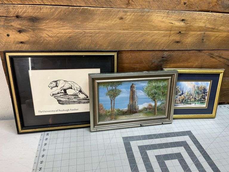 3 Pieces of Pitt Art (1 is reversed painted on glass) - Bid On Estates ...