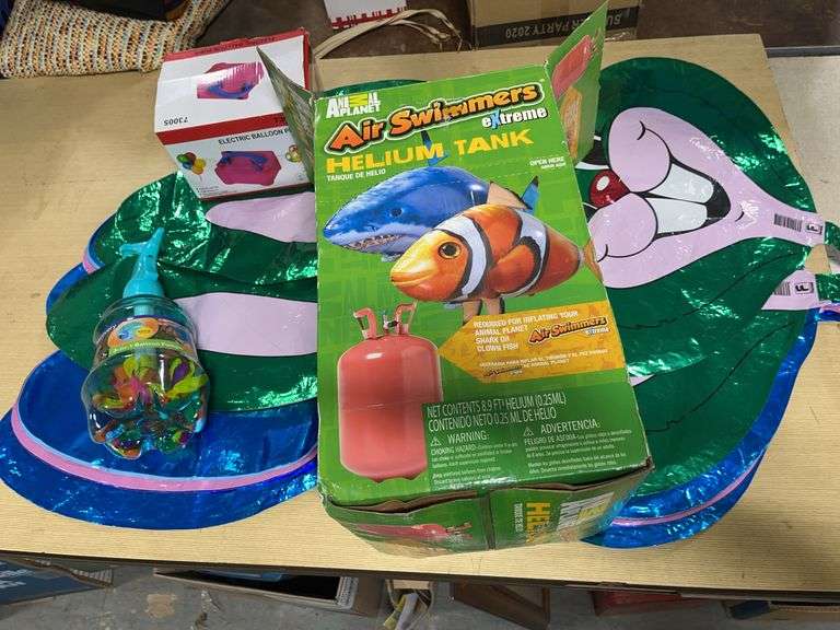 Balloons and Inflators (unsure how much helium in tank, but some) - Bid ...