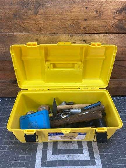 Yellow Toolbox with Mixed Tools - Bid On Estates Auction Services