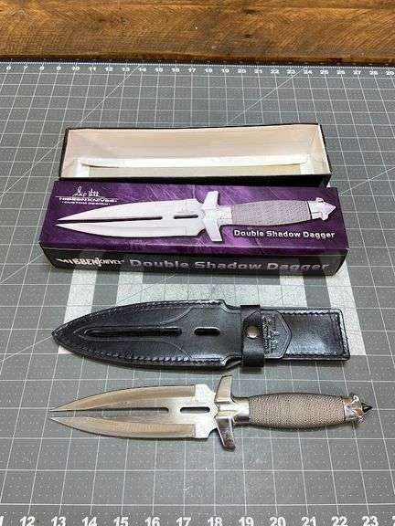 Gil Hibben Double Shadow Dagger with Sheath - Bid On Estates Auction ...
