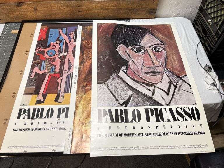 2 Large Picasso Posters. 1980 Museum of Modern Art - Bid On Estates ...