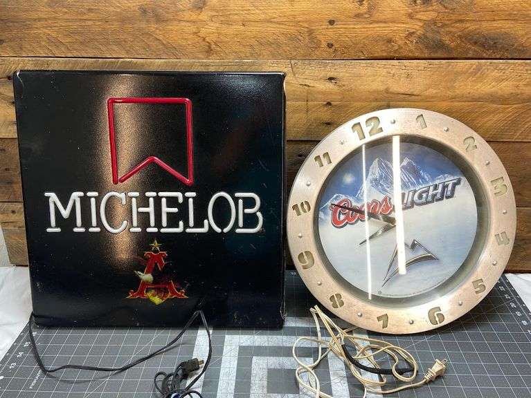 Coors Light Clock and Michelob Bar Light (both light up) - Bid On ...