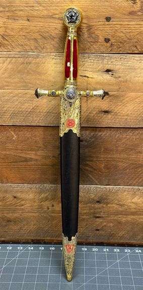 Masonic Themed Decorative Short Sword - Bid On Estates Auction Services