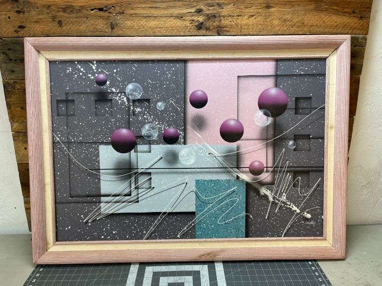 1980s Abstract Wall Art signed J.Kugler (Josef), 42" - Bid On Estates ...