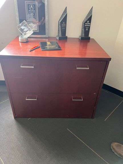 Brown Wood File Cabinet - Bonnette Auctions