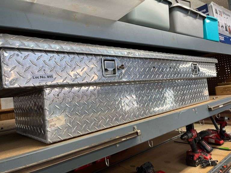 Diamond Plate Tool Box - 51" Bottom, 60" Top - Bonnette Auctions