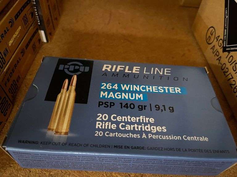 Rifle Line Ammunition 264 Winchester Magnum - 20 Rounds - Bonnette Auctions