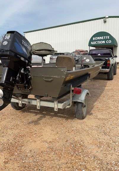 16' Weldbilt Aluminum Boat w/ 50 hp. Motor w/ Mclain Trailer - Bonnette ...
