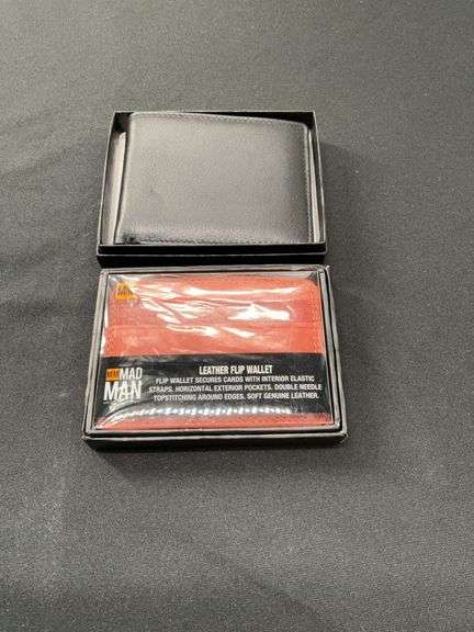 Mad Men Brown Leather Flip Wallet & New York Men's Black Bifold wallet ...