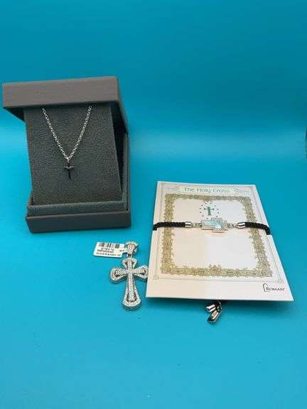 Cross Pendant, 2 Cross Necklace, Cross Bracelet - Bonnette Auctions