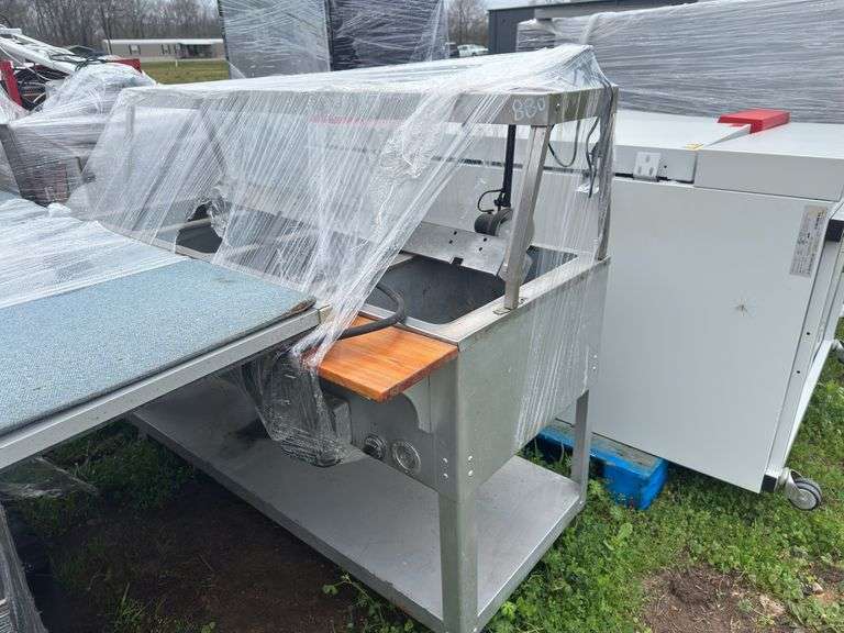 Row of Metal Desk, Food Warming Table, Binder Cabinet, Lockers, Kenmore ...