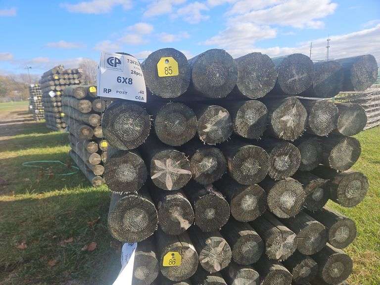 085 - (28) 6" X 8" TREATED FENCE POST - Bonnigson & Associates