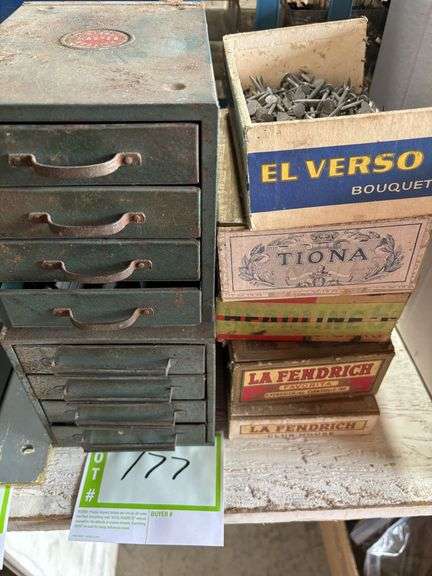 Metal storage drawers, and hardware, miscellaneous - Bonnigson & Associates