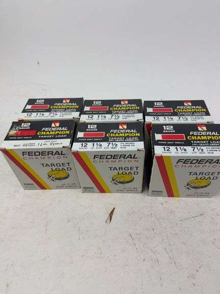 (6) - Federal 12 Gauge Target Load, 7 1/2 Shot - Bonnigson & Associates