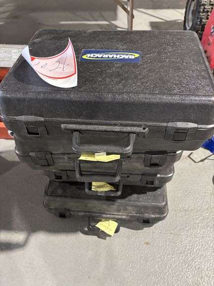 Four plastic cases with damaged items in - Bonnigson & Associates