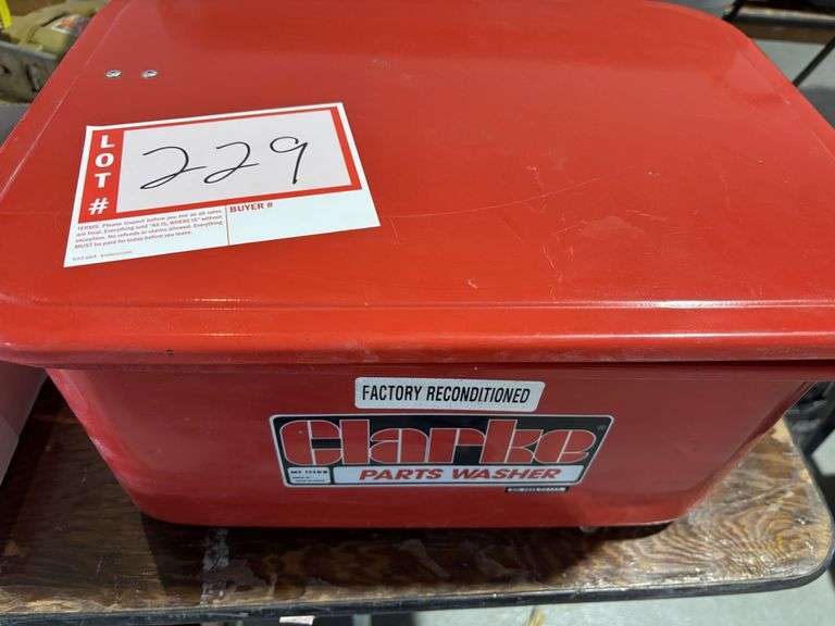 Clarke parts washer - Bonnigson & Associates