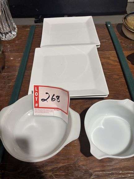 4 – microwave safe plates, 2 Pyrex dishes - Bonnigson & Associates