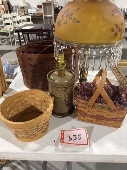One Longaberger basket, lamps - Bonnigson & Associates