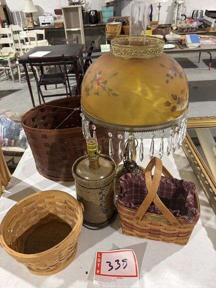 One Longaberger basket, lamps - Bonnigson & Associates