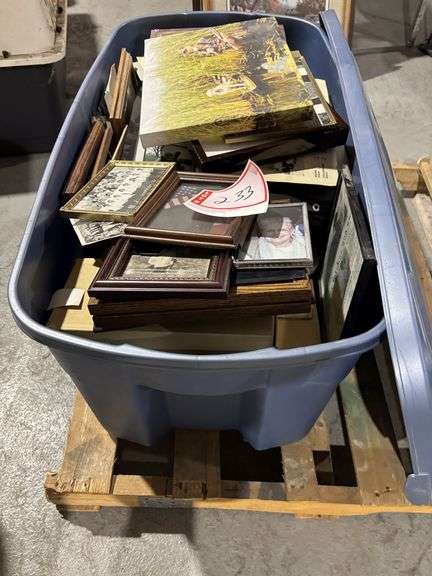 Large tote full of picture frames - Bonnigson & Associates