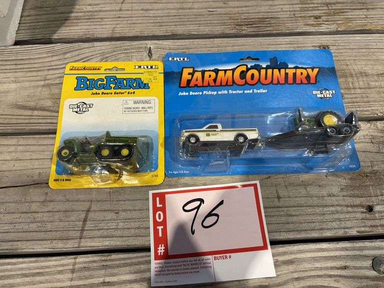 John Deere pick up truck with trailer and tractor, John Deere gator, 6 ...