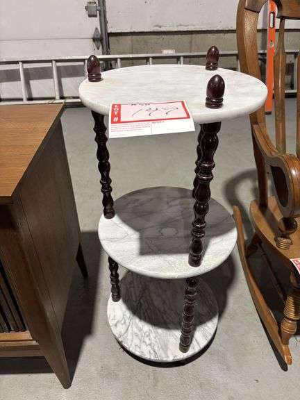 Marble round top shelf, 15 x 34” - Bonnigson & Associates