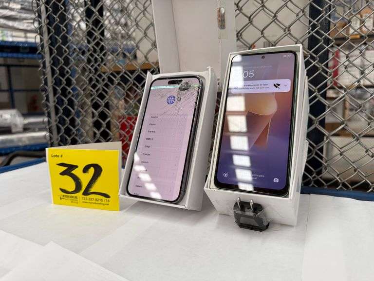 Lote de 2 celulares, contiene: 1 Celular Marca APPLE, Modelo IPHONE 14 ...